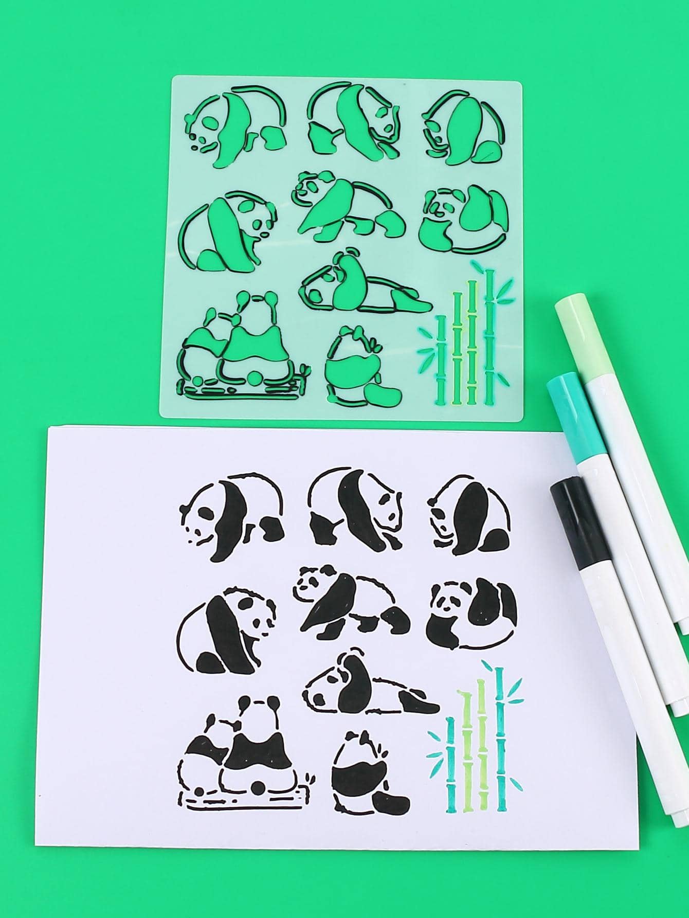 1pc Panda Hollow Drawing Template, Cute Multi-purpose Painting Template ...