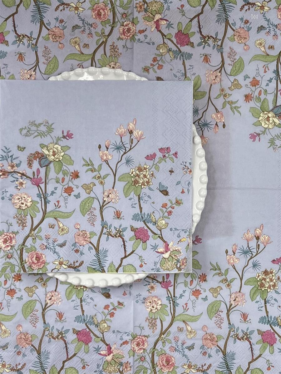 20pcs/set Paper Disposable Napkin, Modernist Flower Pattern Dinner ...