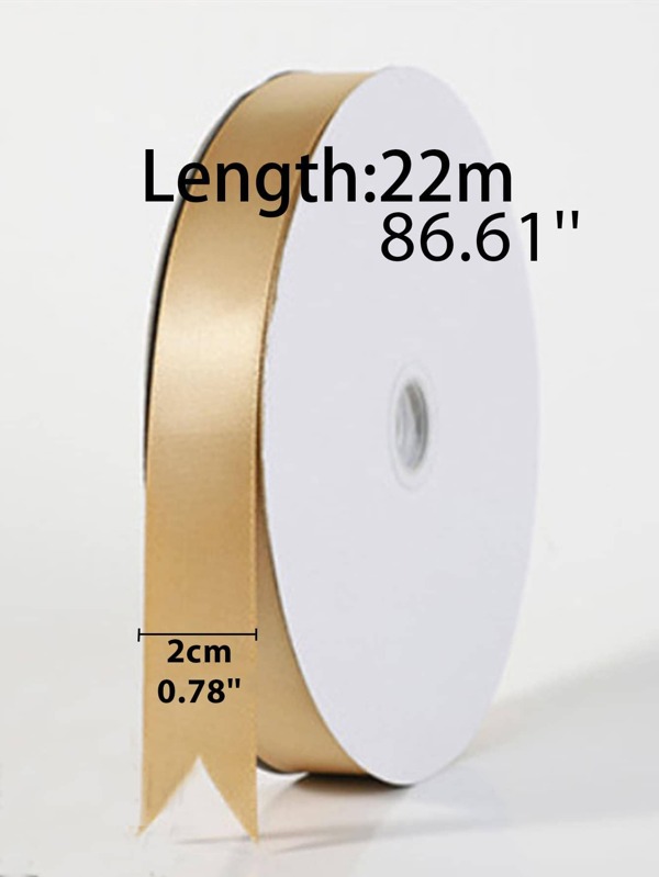 1roll Plain Gift Wrapping Ribbon, Simple Plain Color Polyester Gift ...