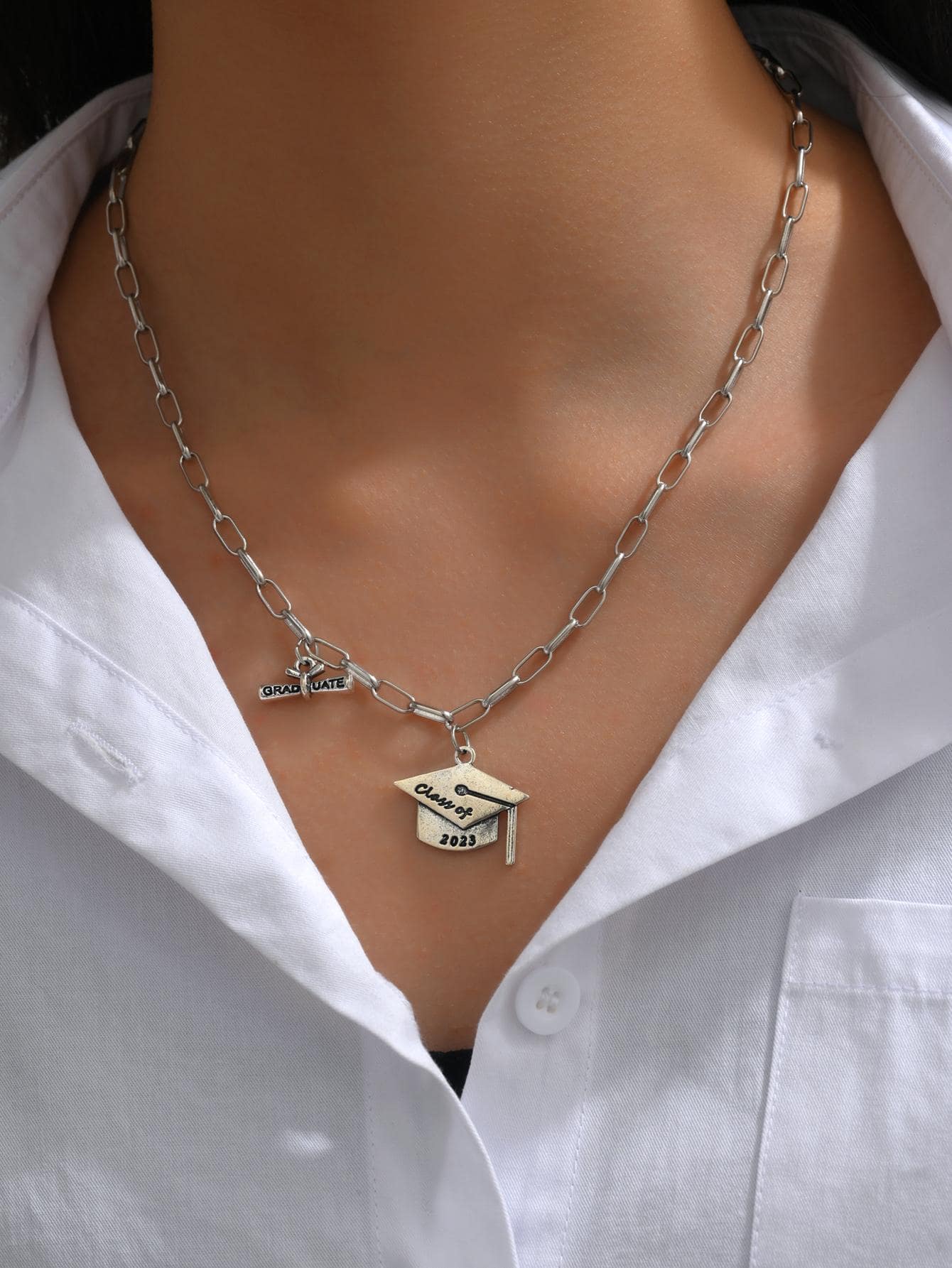 Graduation Hat Charm Necklace | SHEIN USA