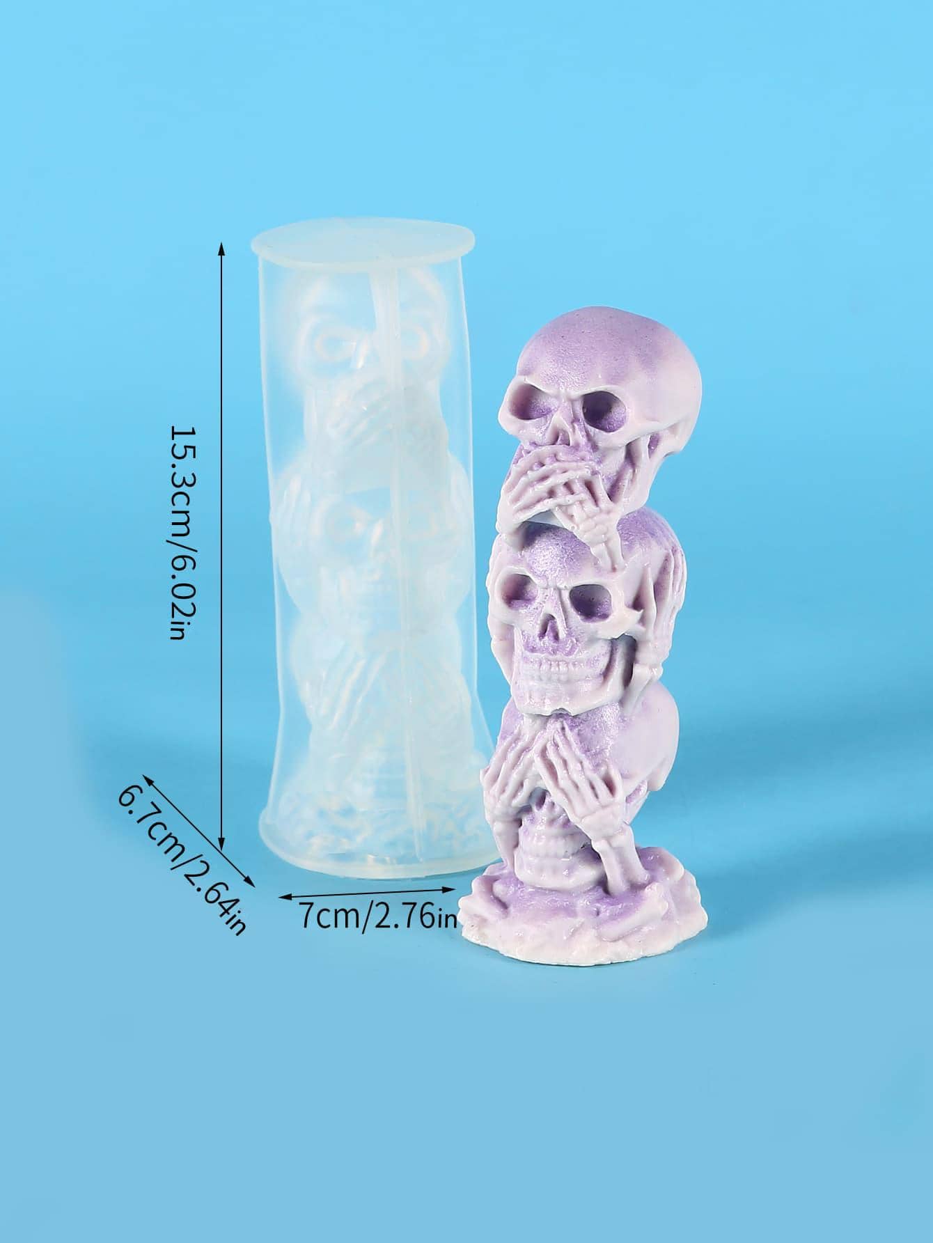 1pc Skull Candle Making Molds, Soap Making Molds, 3D Rubber Silicone ...