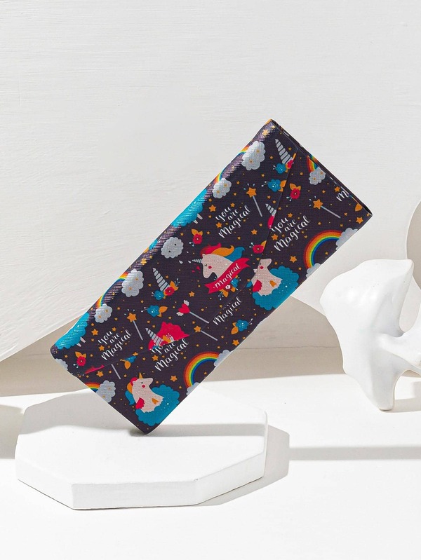 Rainbow & Unicorn Print Glasses Case | SHEIN USA