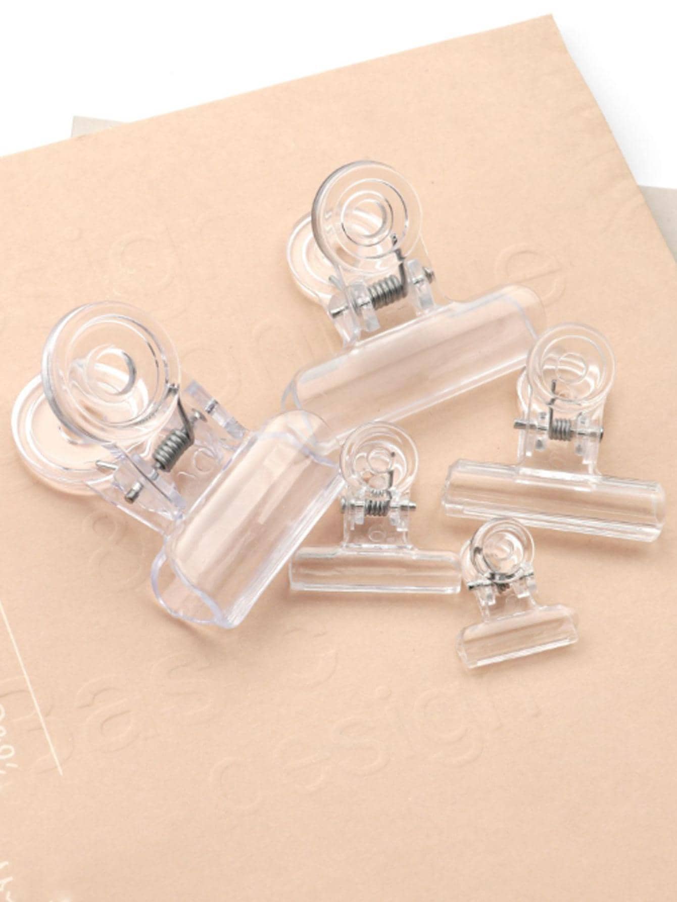5pcs Clear Mini Binder Clip, Simple Multi-purpose Binder Clip For Paper ...