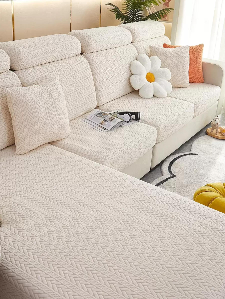1 pieza jacquard elástico sofá asiento poliéster sofá asiento polvo ...