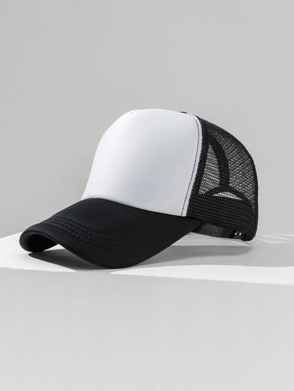 1pc Women's Sponge And Mesh Color Block Breathable Baseball Cap With ...