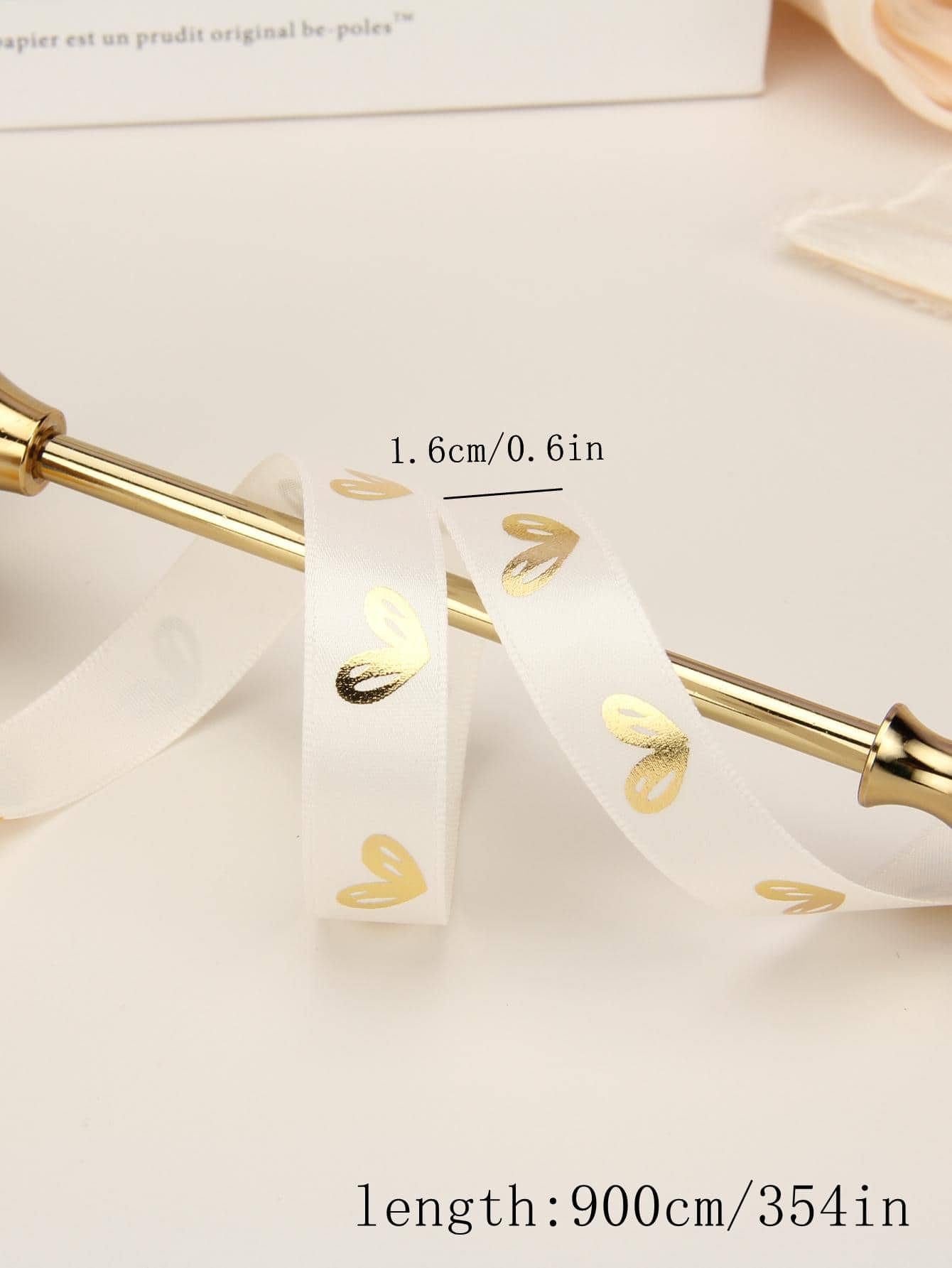1roll Heart Pattern Gift Wrapping Ribbon, Modern Polyester Gift ...