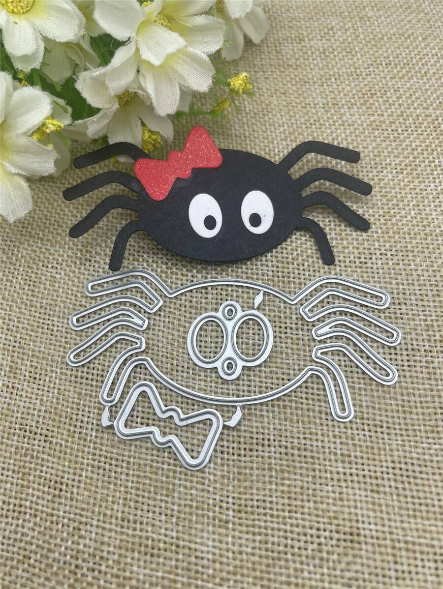 1pc Iron Cutting Die, Modern Spider Design DIY Etched Stencil Craft Die ...