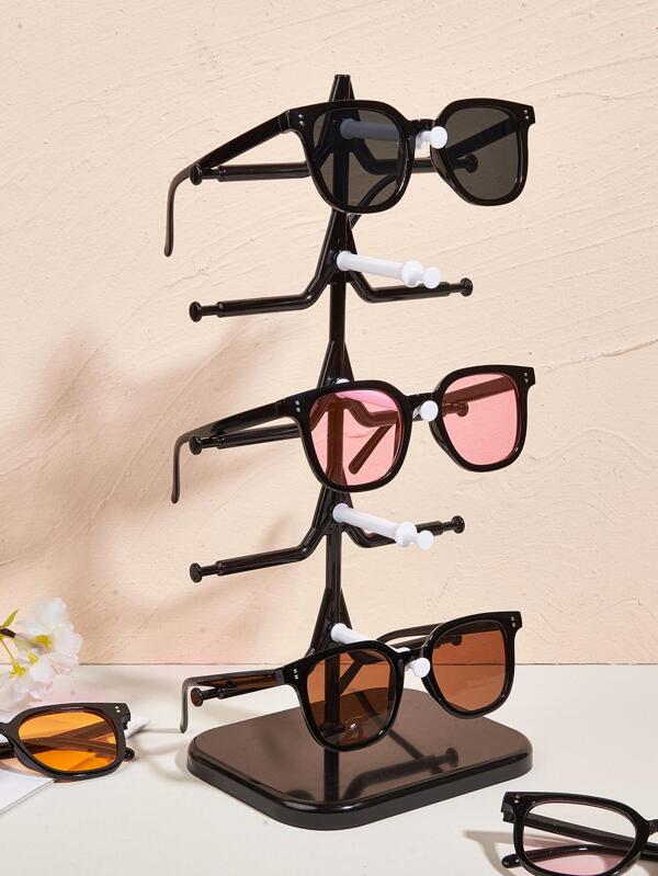 1pc Plain Plastic Glasses Storage Rack, Simple Black Plastic Glasses ...