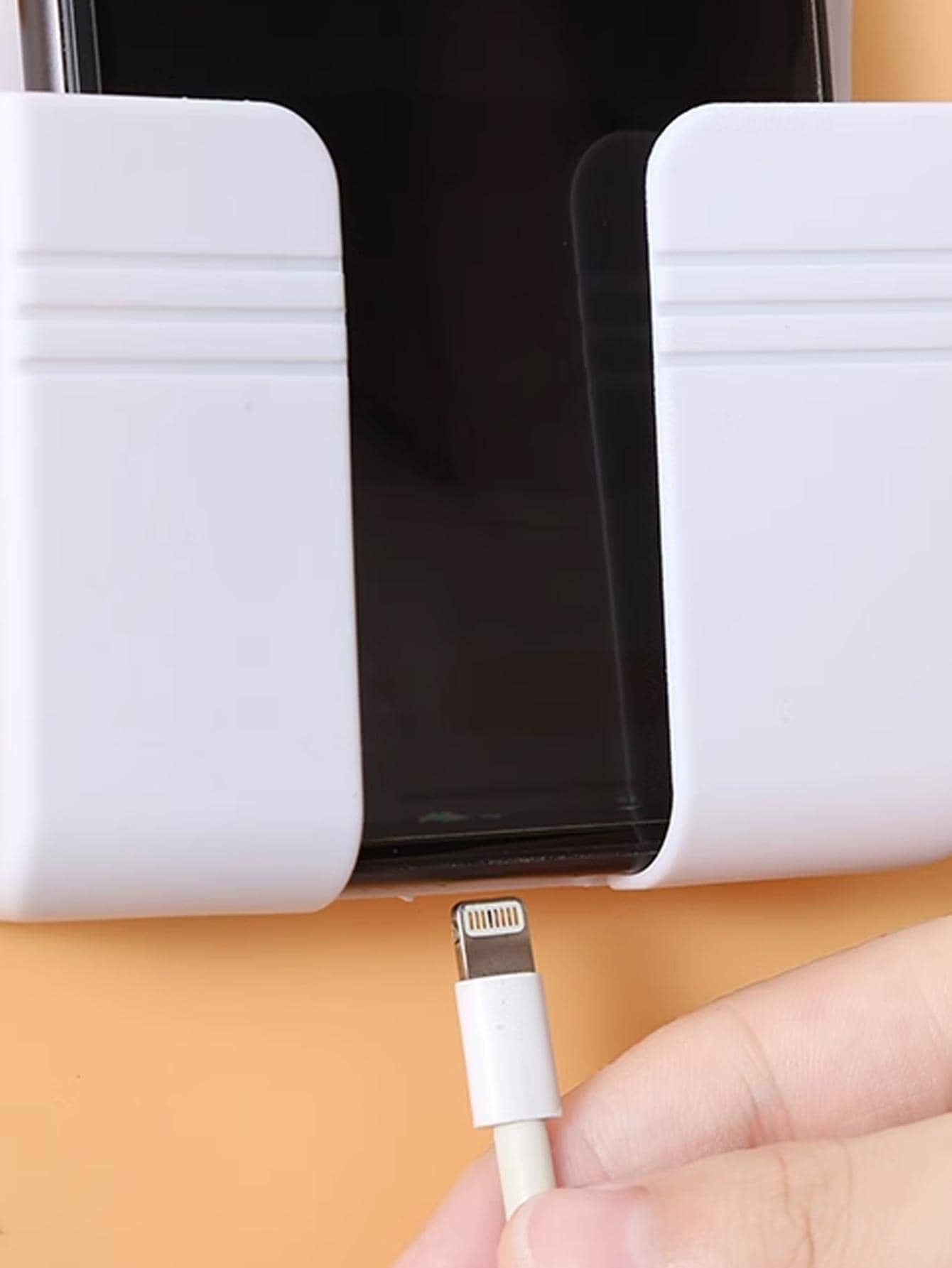 1pc Wall Mounted Phone Charging Storage Box, White Storage Rack, For ...