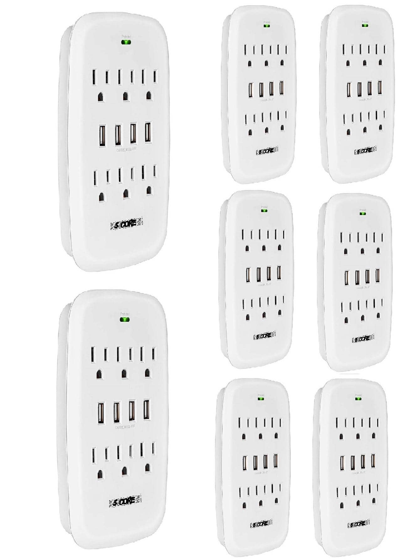 Homeika 6 Outlet Wall Plugs Extender with 4 USB Ports (4.8A Total ...