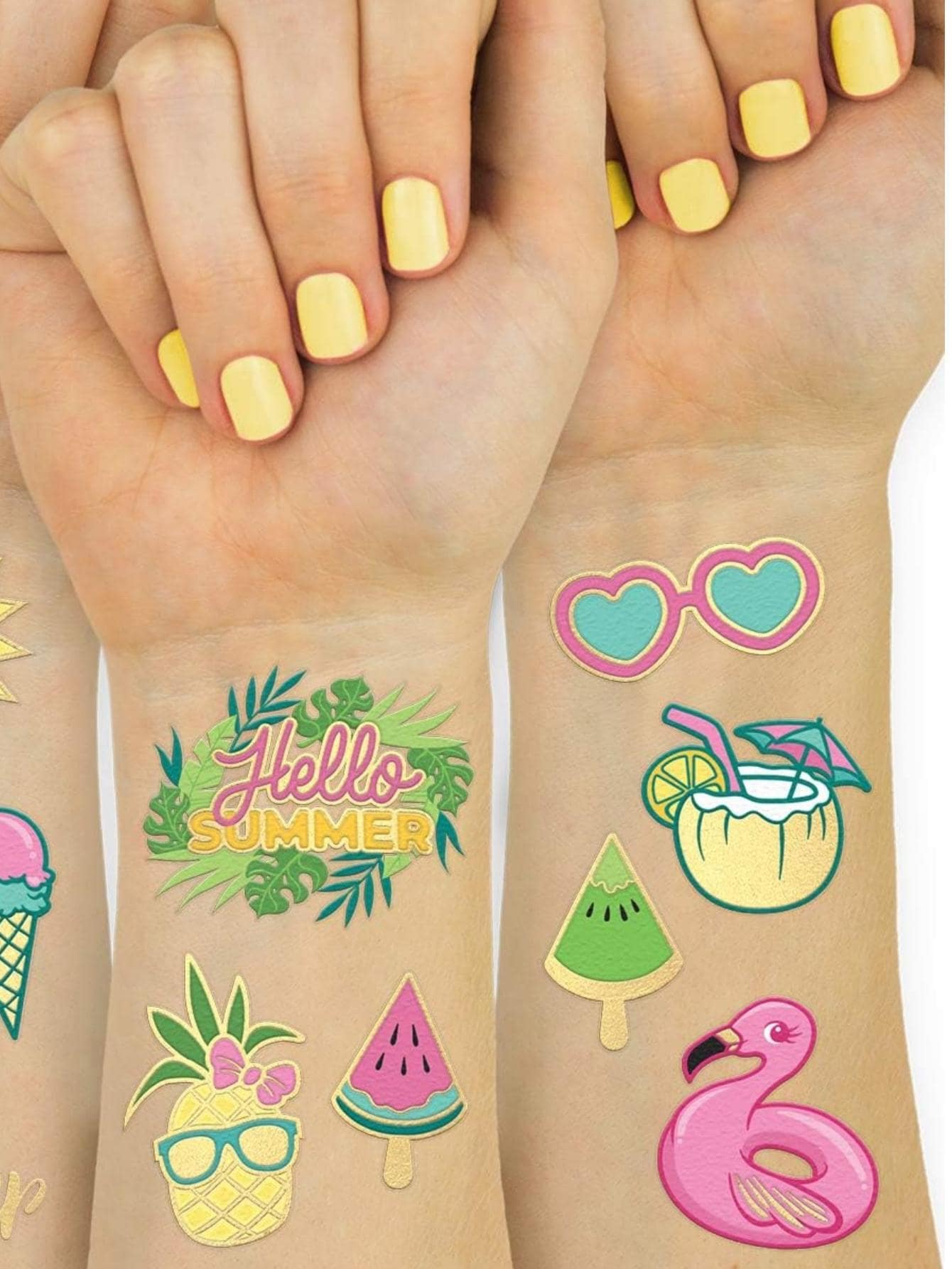 1pc Summer Beach Party Temporary Tattoo Sticker, Creative Hawaii Summer ...