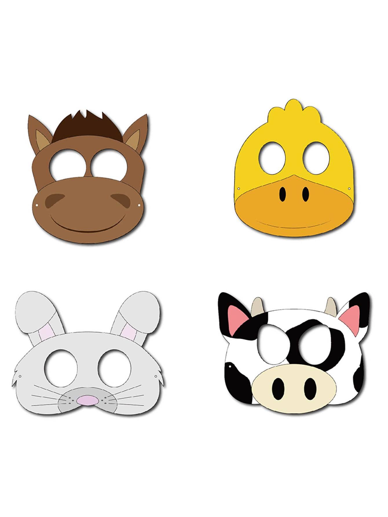 10pcs Farm Animal Party Masks Barnyard Animal Felt Masks For Petting ...