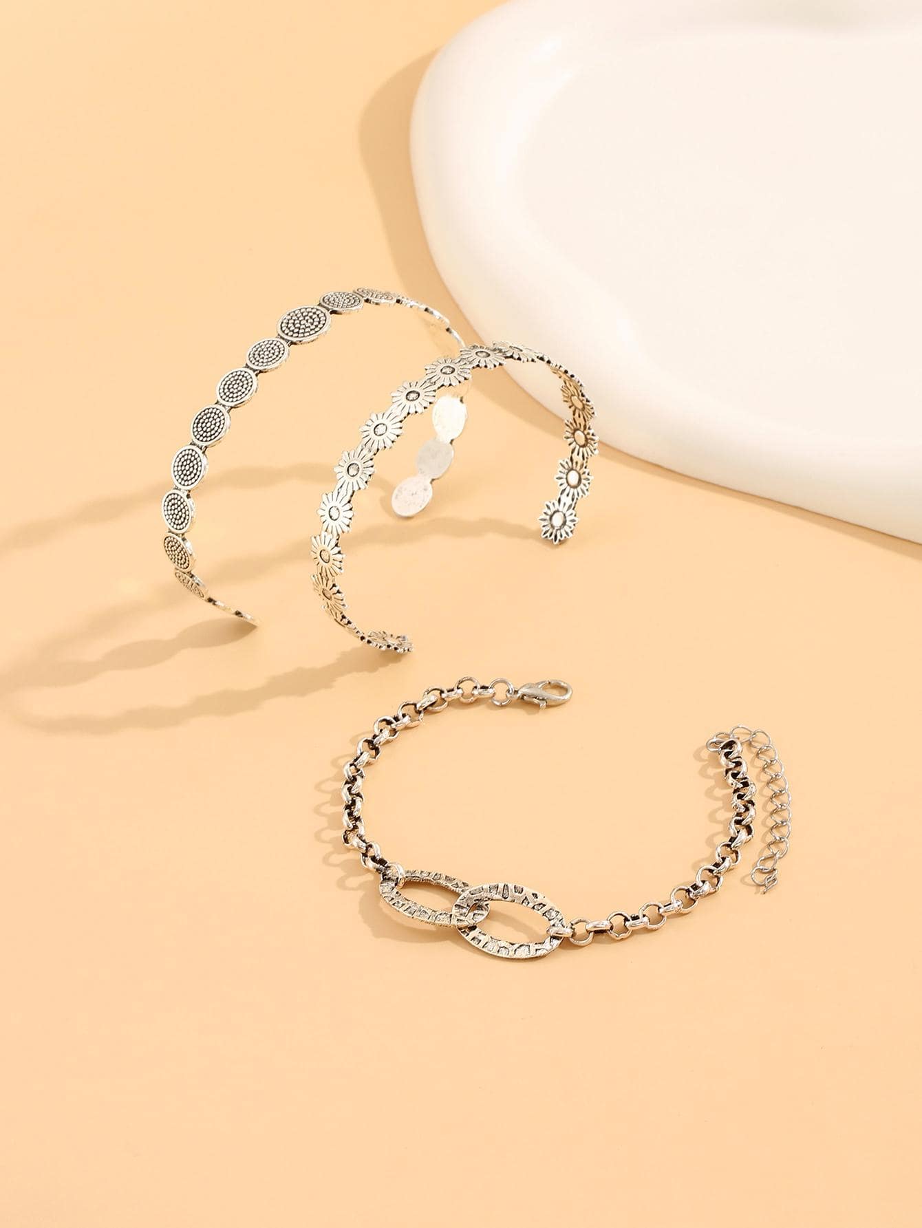 3Pcs Bracelet Set Women's Vintage Western Style Bracelet Kit Matching ...