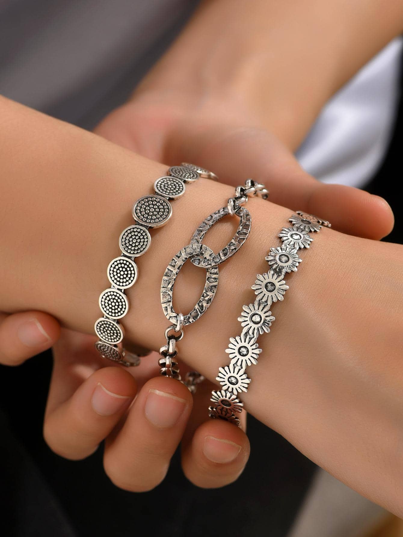 3Pcs Bracelet Set Women's Vintage Western Style Bracelet Kit Matching ...