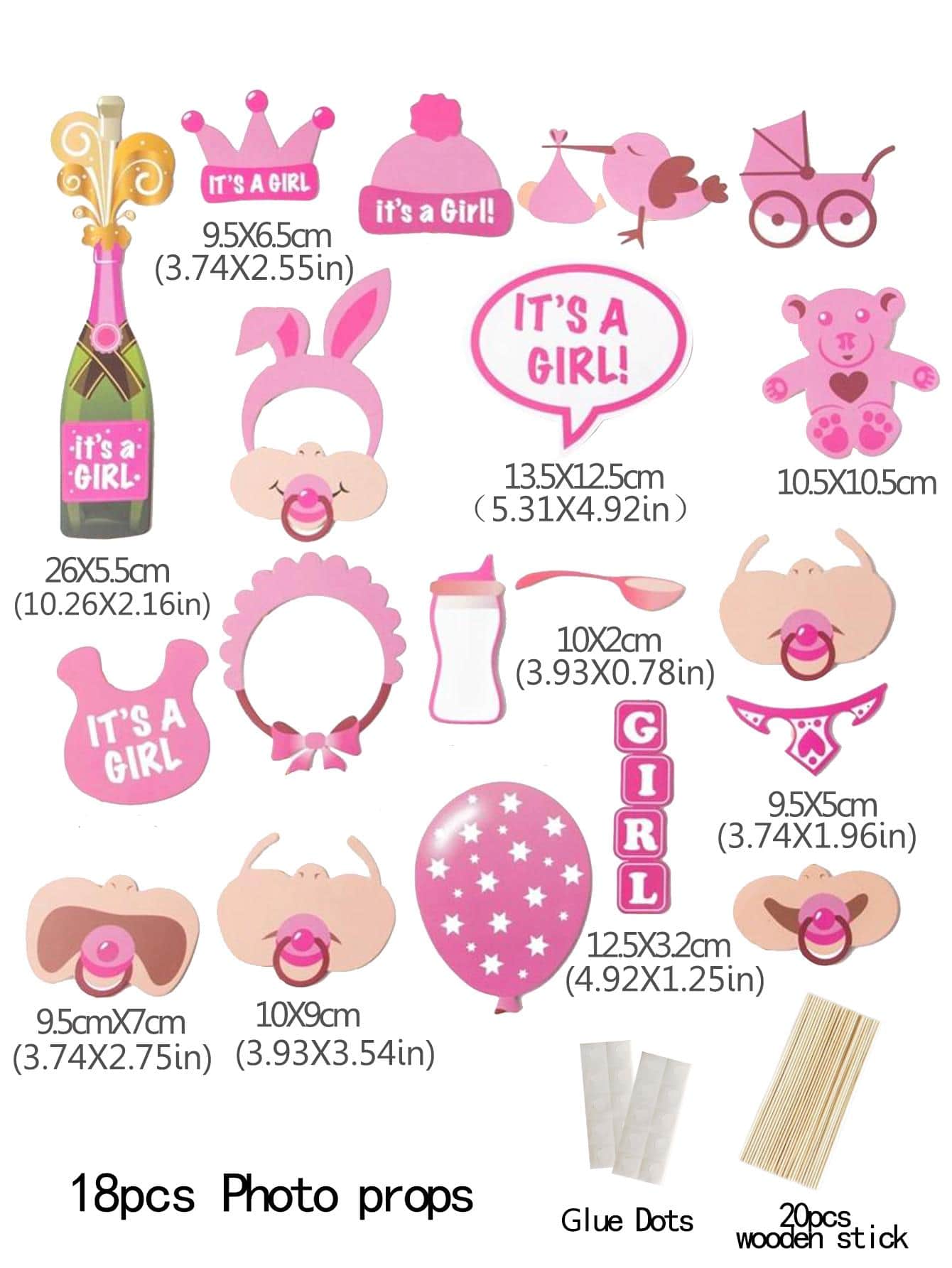 18pcs Paper Photobooth Prop, Cute Cartoon Design Photobooth Prop For ...