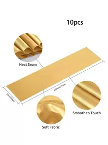 10pcs Solid Table Runner, Gold Soft Table Runner, For Party Decor ...