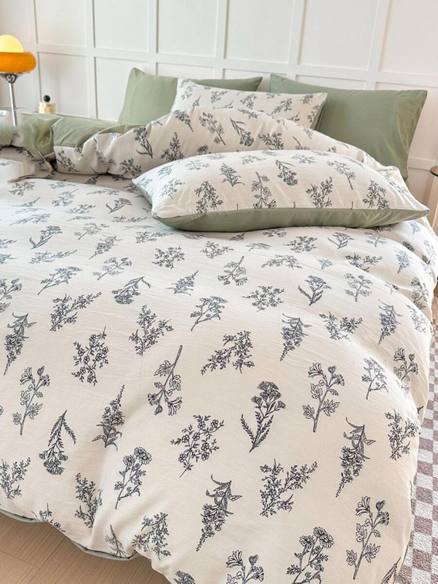 Floral Pattern Duvet Cover, Cottagecore Fabric Quilt Cover, For Bedroom ...