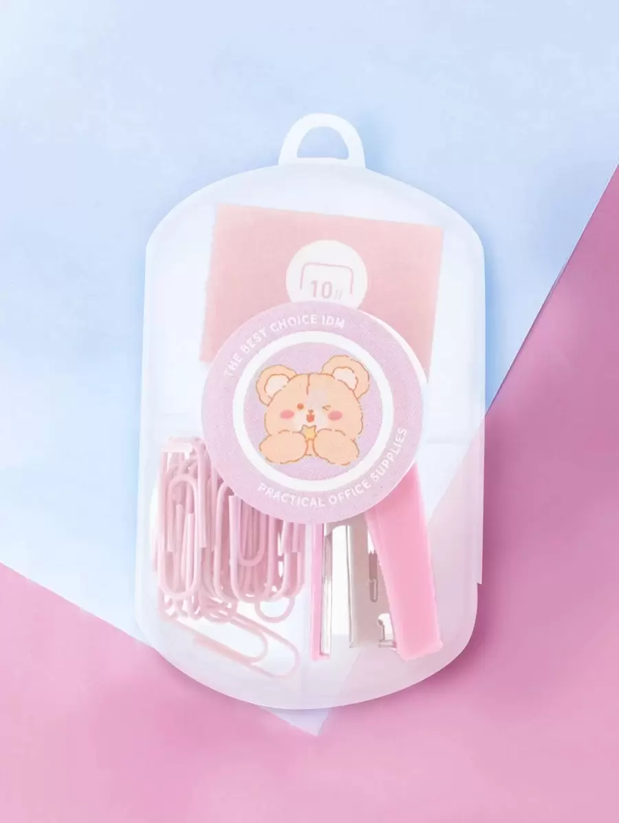 1 Set De Grapadora Mini Color Macaron, Set De Papelería Para ...