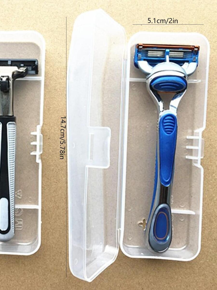 1pc Clear Razor Storage Box, Simple Clear Plastic Portable Razor Box ...
