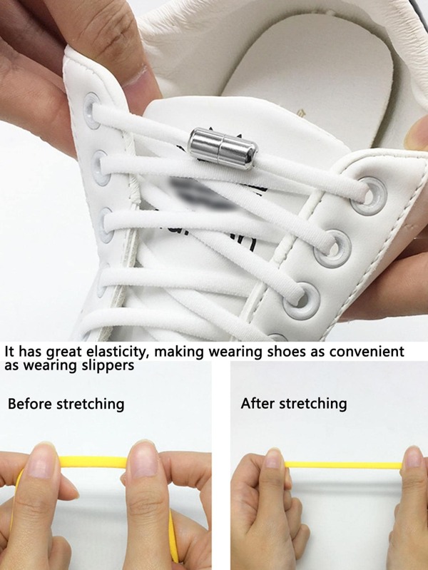 2pcs Elastic Shoelace, Stretching Shoelace For Shoes | SHEIN UK
