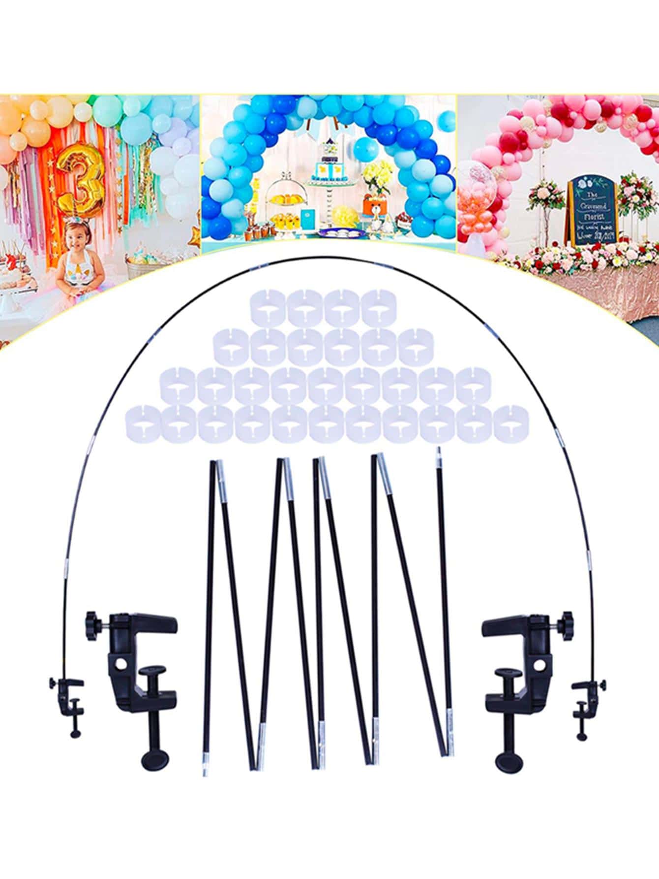 12Ft Table Balloon Arch Kit Column Stand Base Frame Wedding Birthday ...