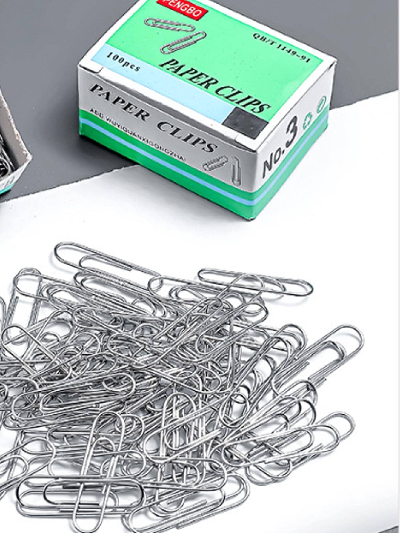 1box Silver Paper Clip, Simple Multi-purpose Paper Clip For Office ...