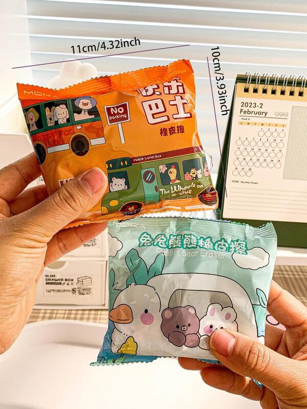 10pcs Cartoon Rabbit Pattern Eraser, Cute Portable Eraser For Student ...