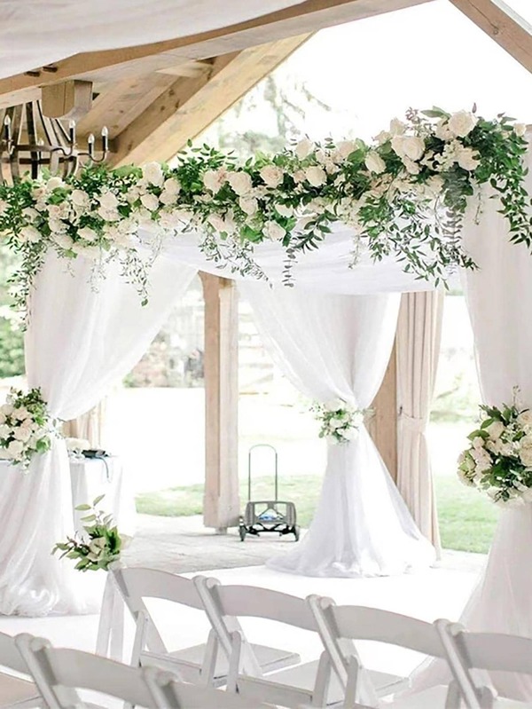 1pc White Wedding Arch Draping Fabric, Wedding Arch Drapes For Party ...