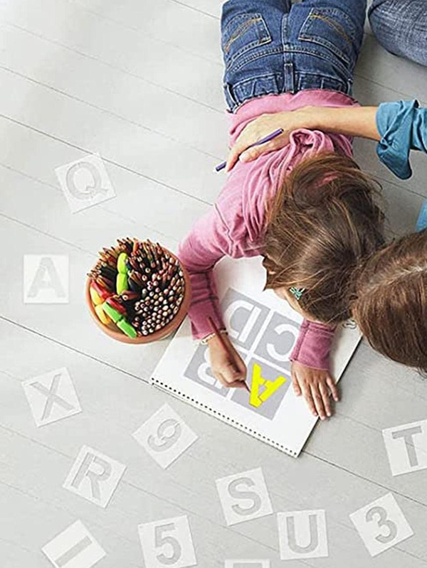 3.94 Inch Letter Stencils and Numbers, 36 Pcs Alphabet Art Craft ...