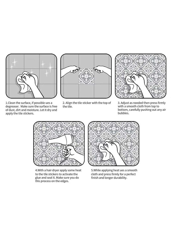 10pcs/set PVC Wall Paper, Modern Mosaic Pattern Wall Tile Sticker For ...