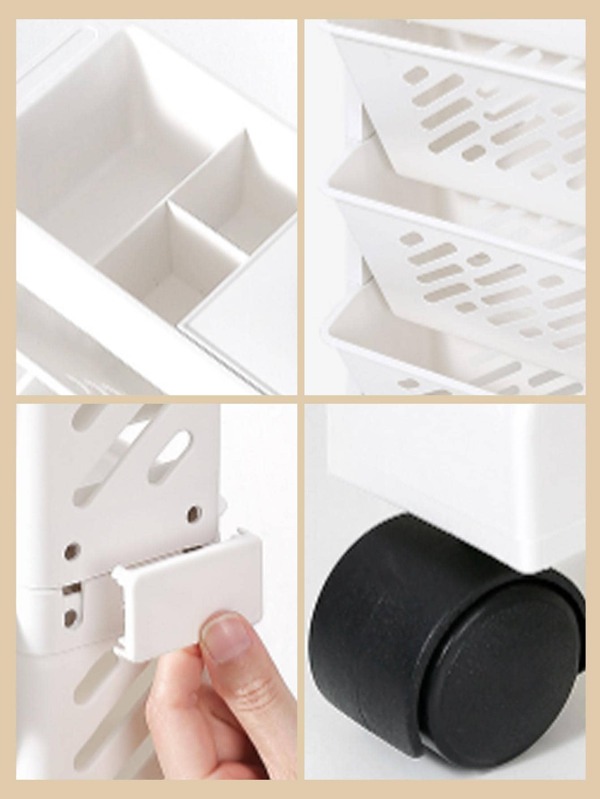 1pc Hollow Out Foldable Storage Rack, Simple White PP Book Storage ...