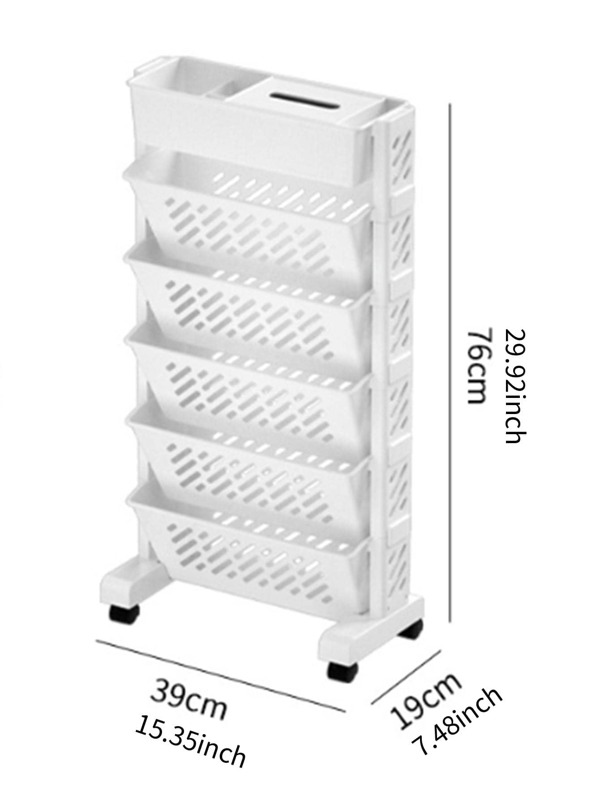 1pc Hollow Out Foldable Storage Rack, Simple White PP Book Storage ...