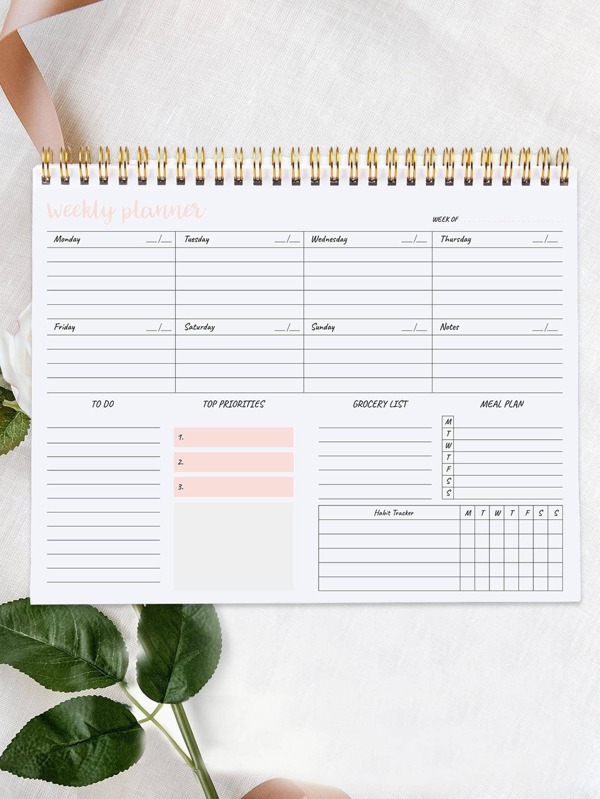 1pc Spiral Weekly Planner | SHEIN USA