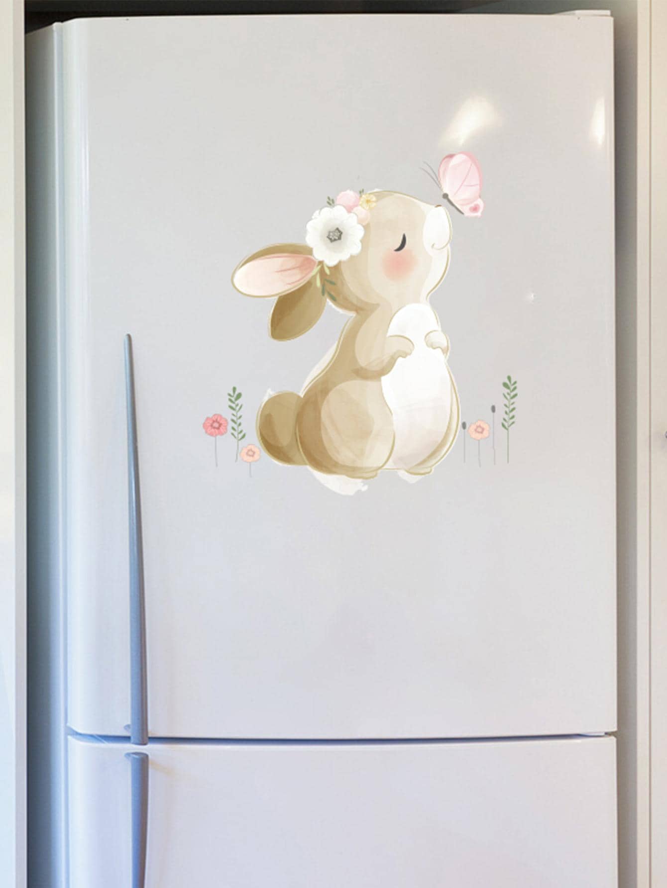 1pc Cartoon Rabbit Pattern Wall Sticker, Cute PVC Self Adhesive Wall ...