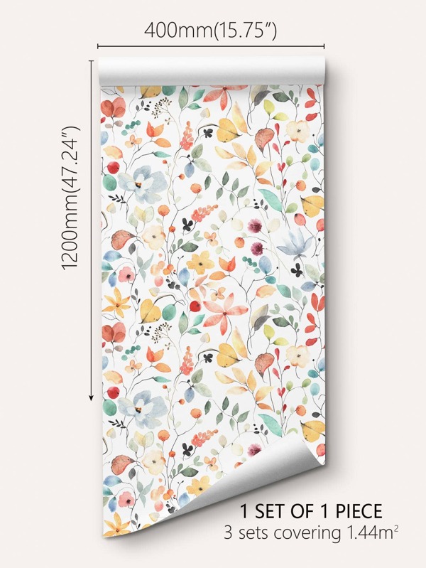 1roll Floral Print Wall Paper | SHEIN UK