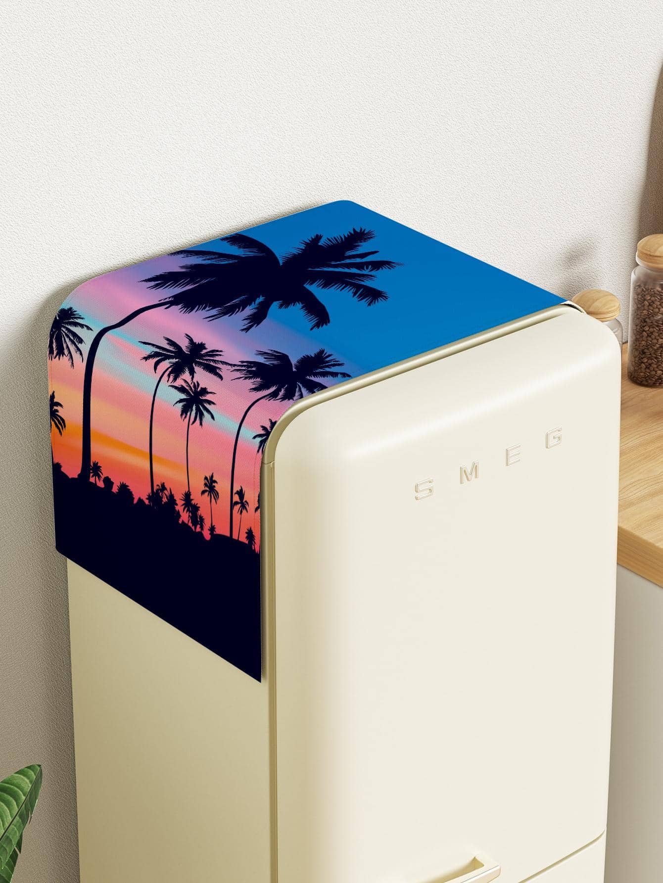 1pc Coconut Tree Pattern Refrigerator Cover | SHEIN USA