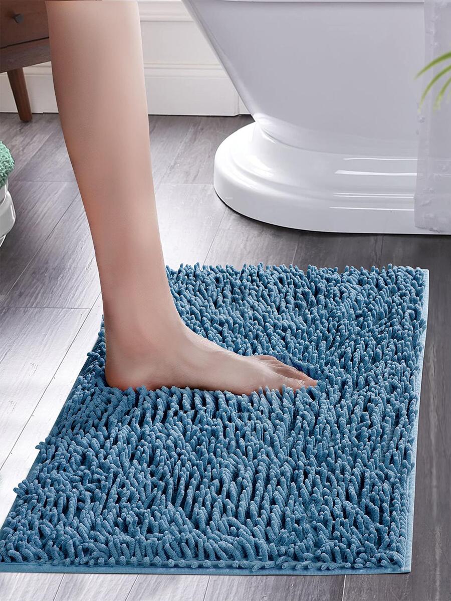 1pc Solid Color Non-slip Bath Rug, Simple Plain Color Absorb Water ...