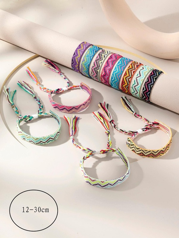 12pcs Women's Colorful Fashion Design Braided Bracelets | SHEIN USA