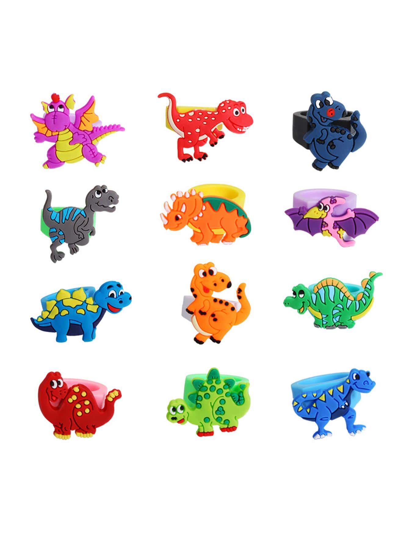 5 Pcs Dinosaur Rubber Rings for Party Favors, Dinosaur Rings Cupcake ...