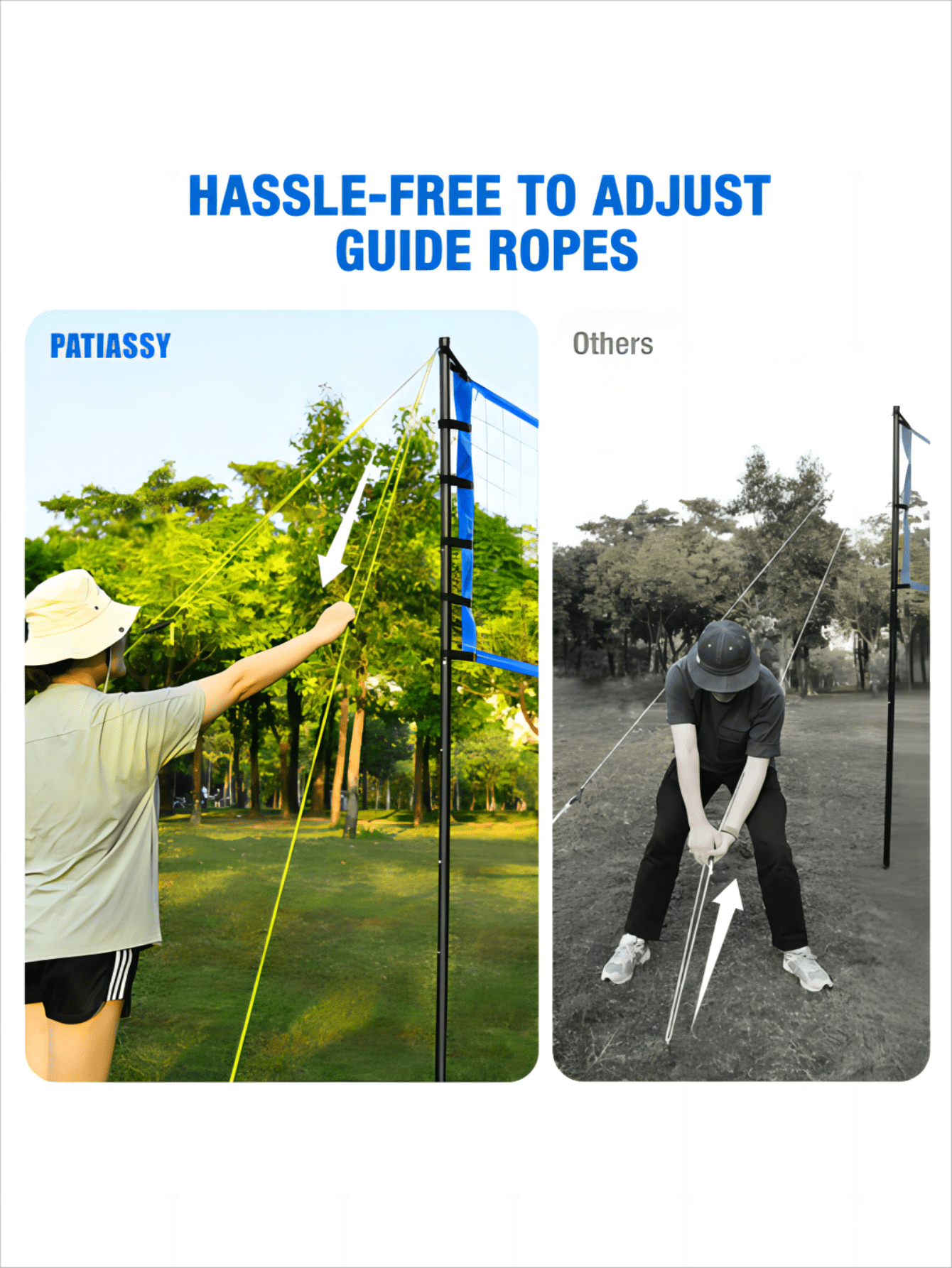 Patiassy 32FT Outdoor Portable Volleyball Net Set System - Quick & Easy ...