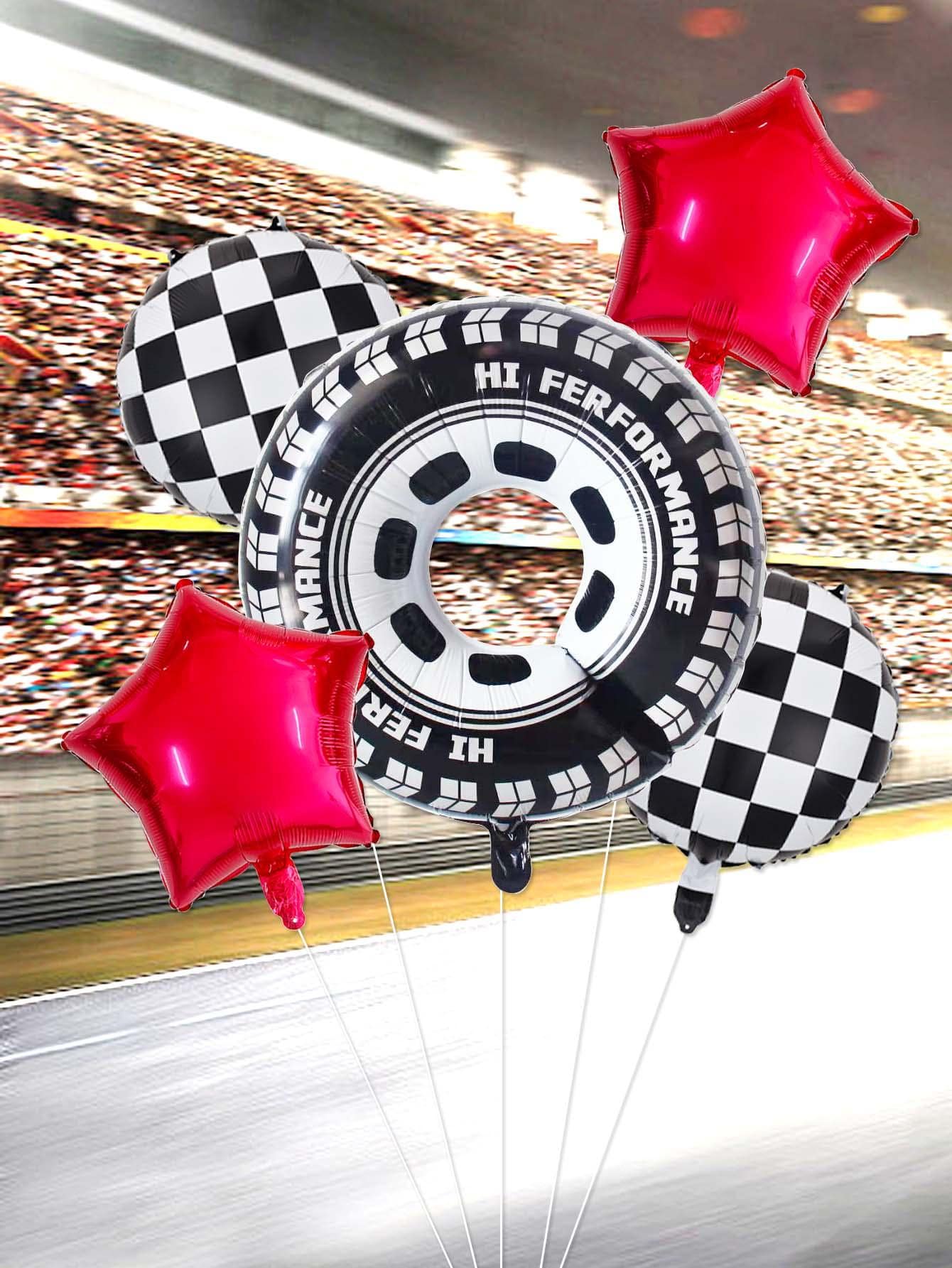 5pcs Checkerboard Pattern Balloon Set, 18 Inch Polyamide Balloon For ...