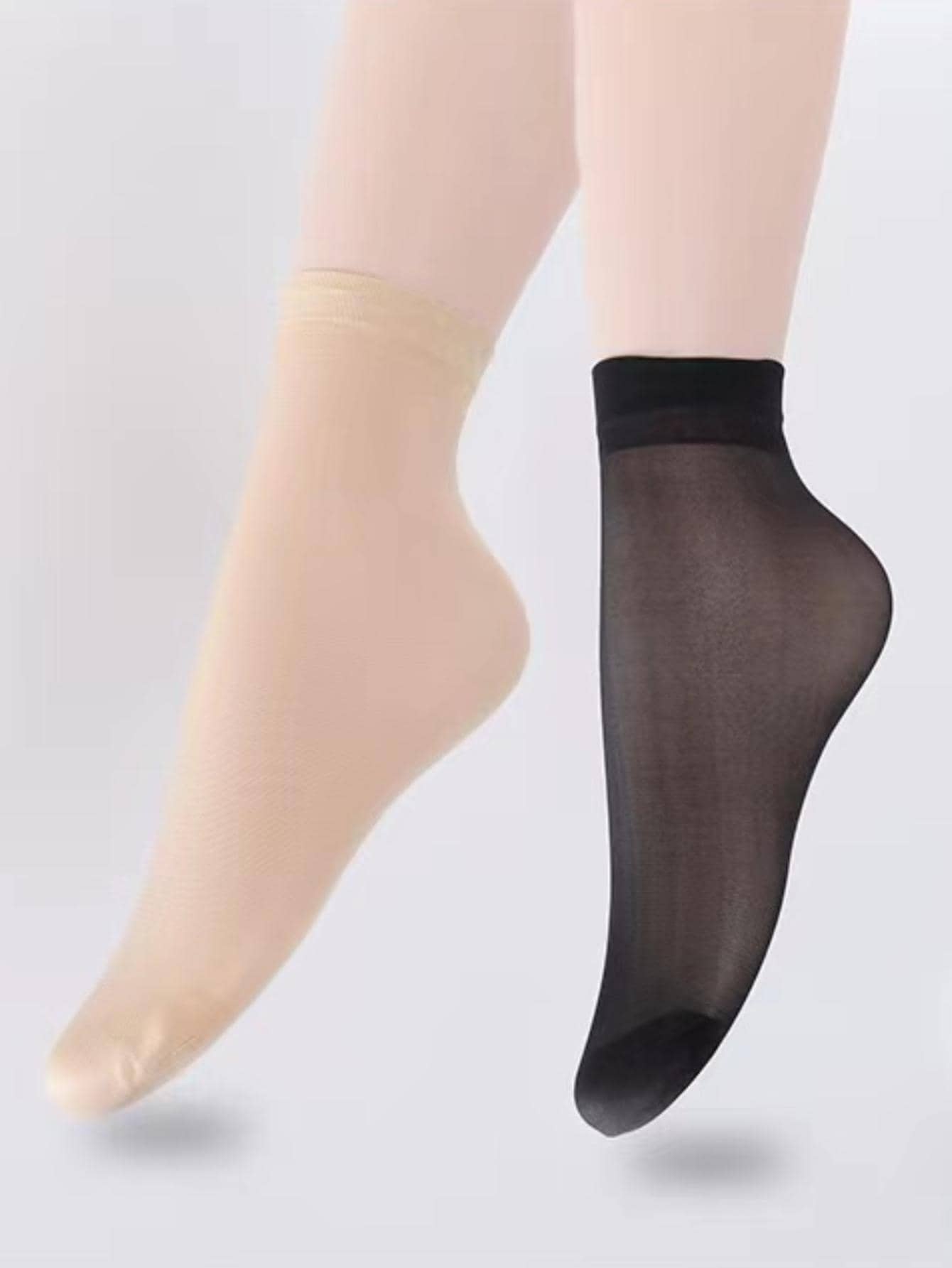 10pairs Women Solid Sheer Casual Crew Socks, For Summer | SHEIN