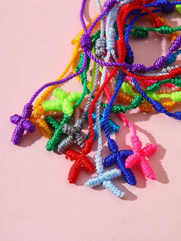 14pcs/set Fashion Textile Colorful String Bracelet For Women For Daily ...