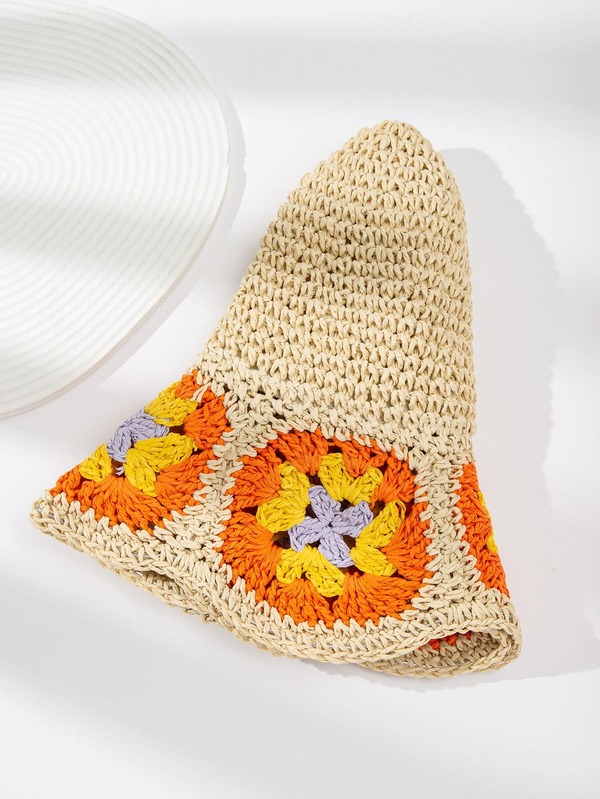 Floral Crochet Straw Hat | SHEIN USA