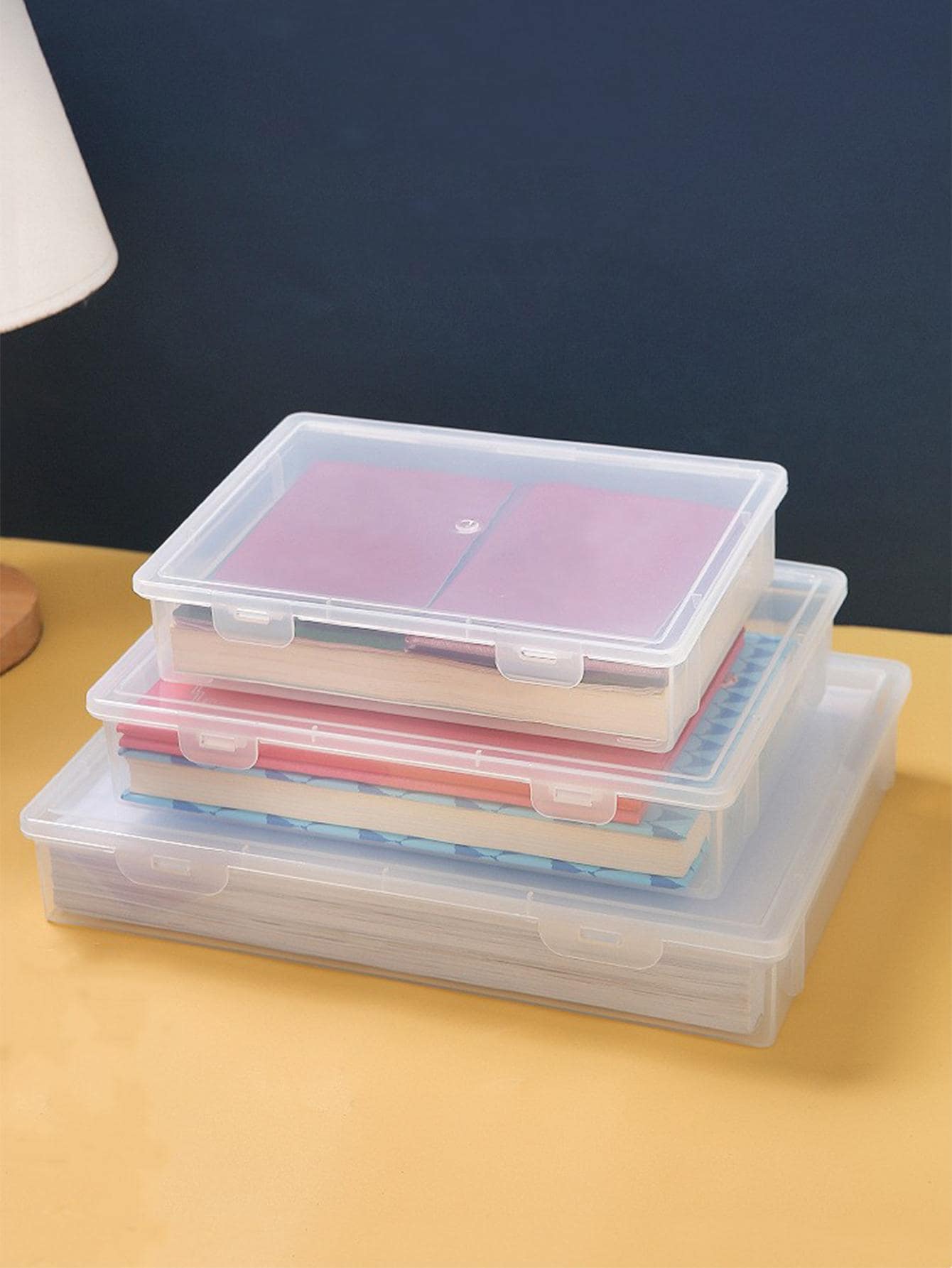 1pc Clear Stationery Storage Box, Simple Multi-purpose Desk Holder For ...