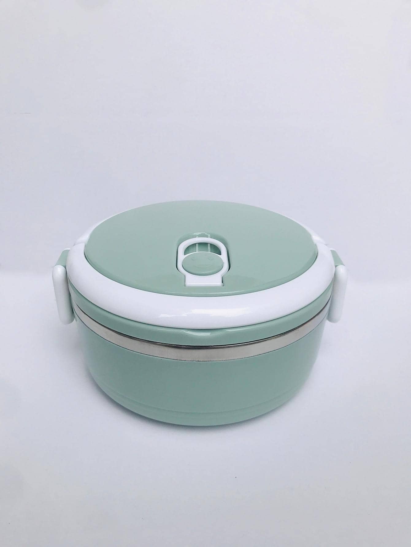 1pc Double Layer Lunch Box, Simple Stainless Steel Round Lunch Box For ...