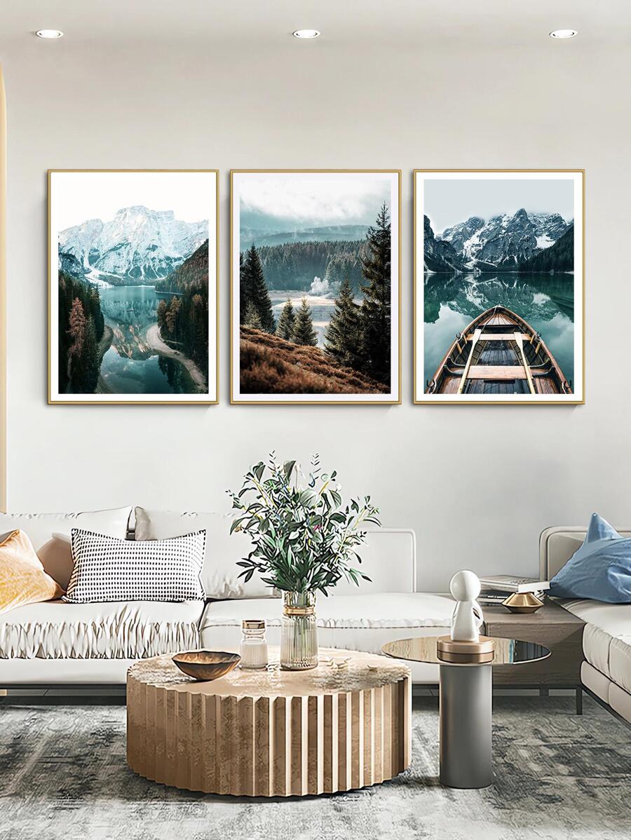 3 stks/set chemische vezel kunst aan de muur poster, nordic landschap ...