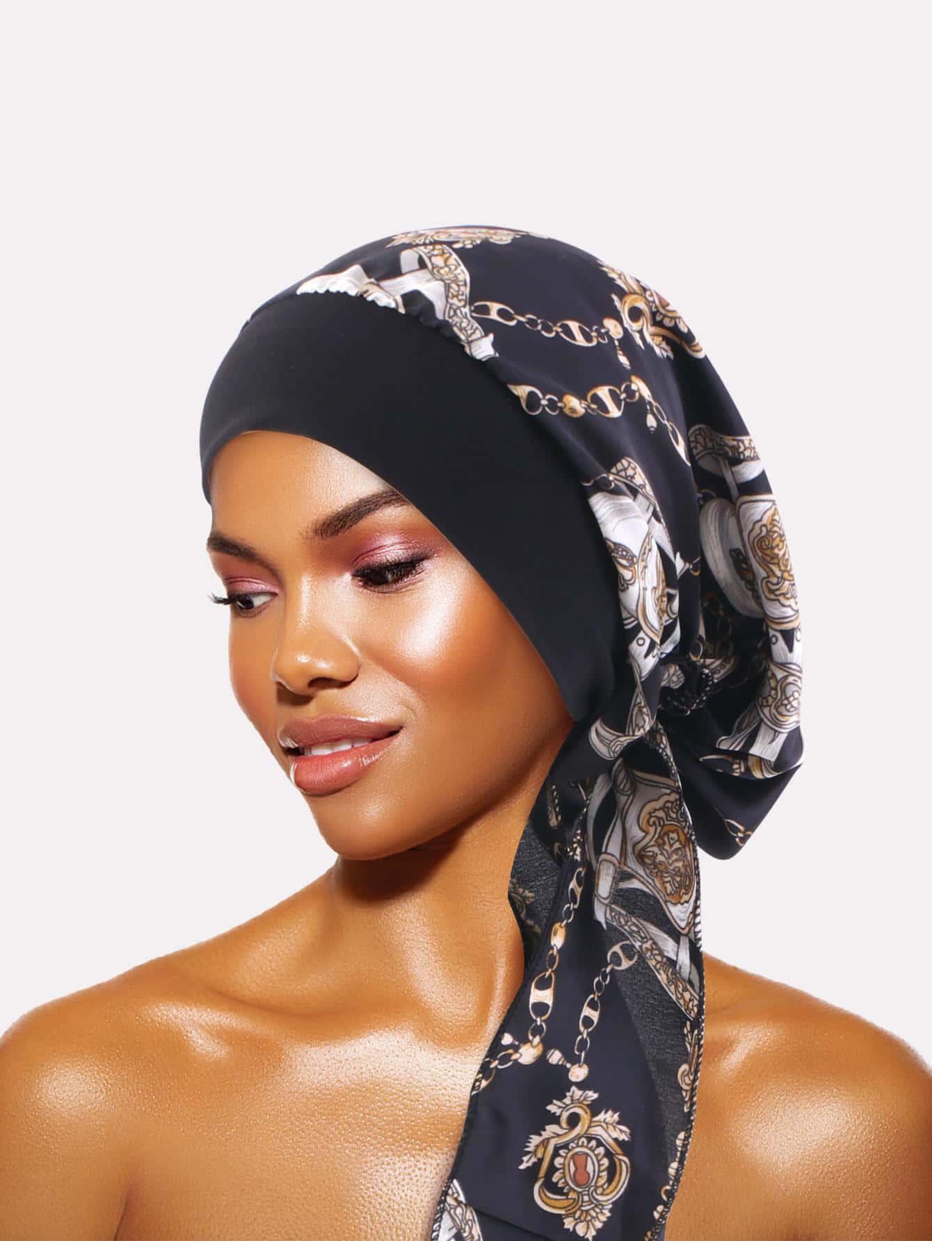 Chain Print Long Tail Head Wrap | SHEIN USA