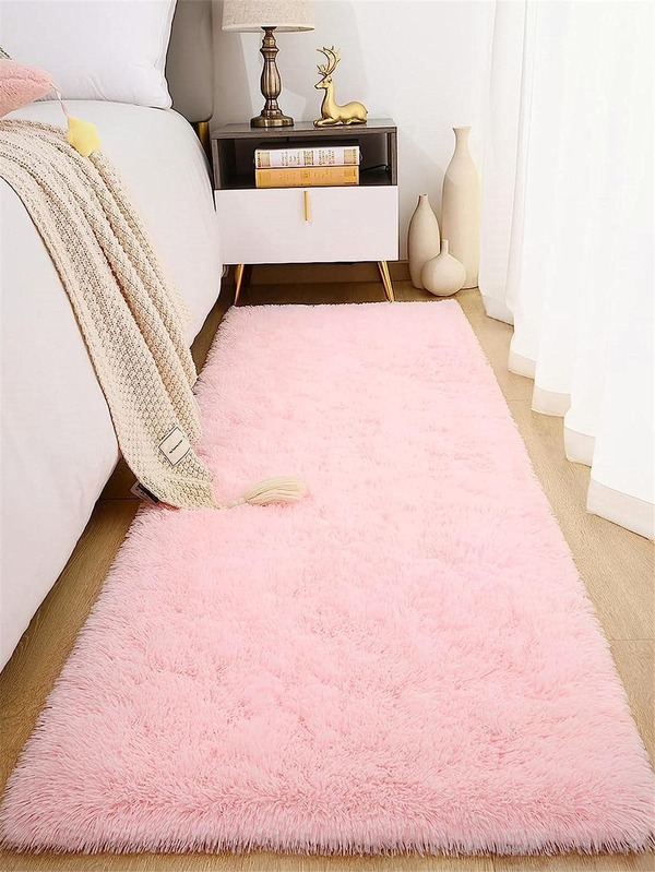 Solid Fuzzy Rug | SHEIN USA