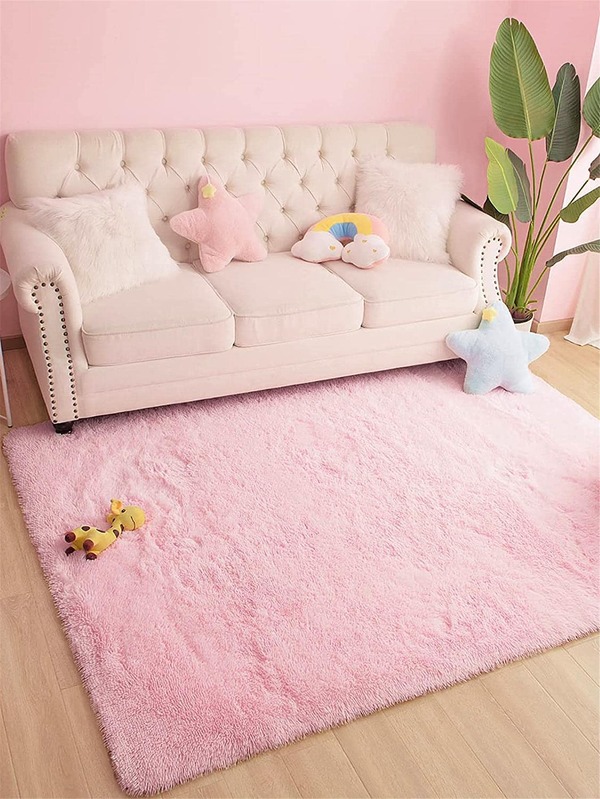 Solid Fuzzy Rug | SHEIN USA